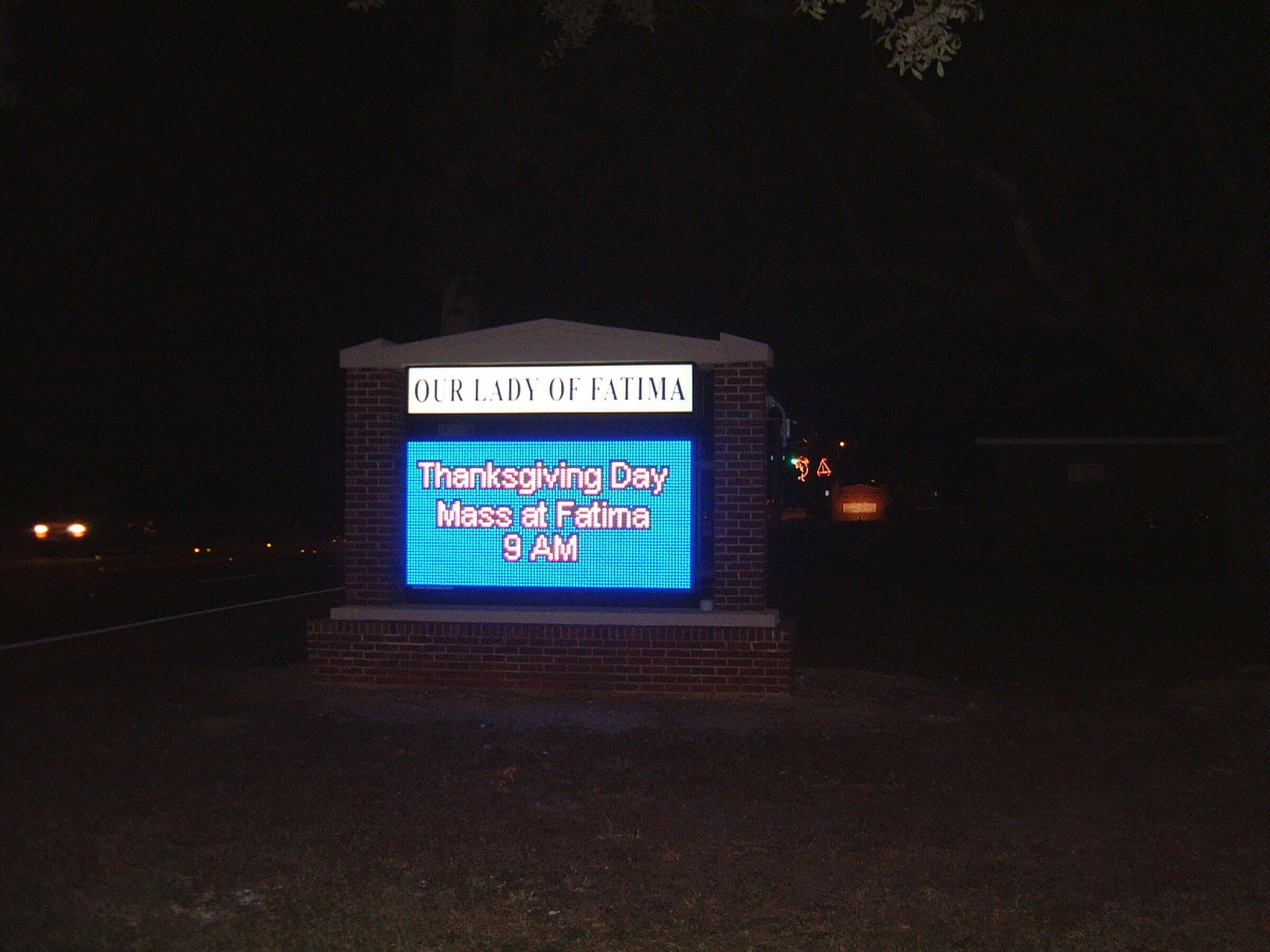 Our Lady of Fatima - AdChoice LED Signs